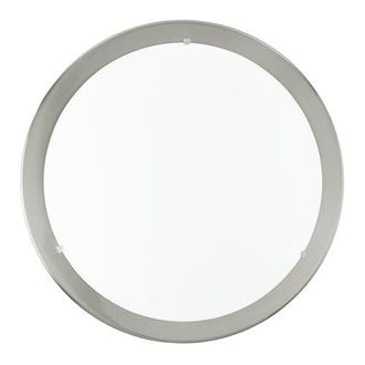 Eglo LED Deckenleuchte LED Planet, Wandlampe, Deckenlampe aus Metall in Nickel-Matt und satiniertem Glas in Wei&szlig;, Klar, Wohnzimmerlampe, Flurlampe Decke, w