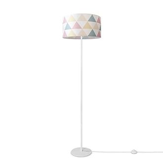 Paco Home Lampadaire Salon Moderne E27 Lampe De Lecture Pied Rétro Abat-Jour Tissu Géométrique, Couleur:Design 2 (Ø38 cm), Type de luminaire___Couleur:Lampadair