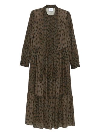 Akris long-sleeve midi dress - Marron