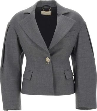 Blumarine Blazer &agrave; manches ballon - Femme - Vestes - Gris - Taille: 38 FR