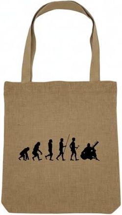 Fabulous Sac Shopping Tote Bag Aspect Lin - Evolution Sitar Inde Musique Instrument Musicien - Sac de Courses Toile Epaisse 360g Beige Naturel Cabas Port&eacute; Epau