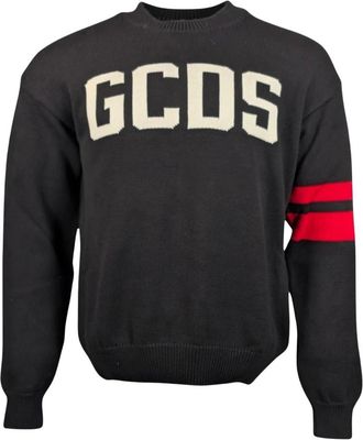 GCDS Gcds, Homme, Sweatshirts et sweats &agrave; capuche, Noir, Taille: M Logo Detail Sweater