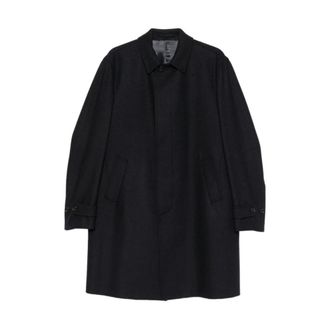 Lardini Einreihiger Mantel mit Fischgr&auml;tmuster - - Coats - Herren - Blau - L