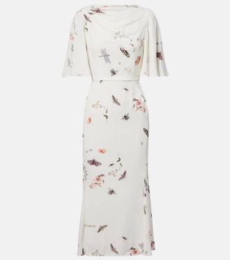 Erdem Robe midi imprim&eacute;e en cr&ecirc;pe