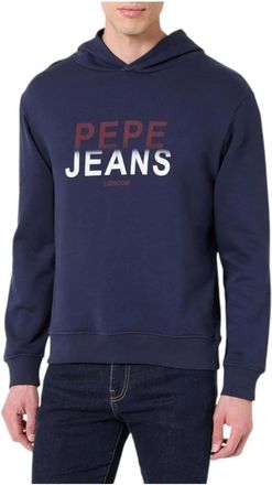 Pepe Jeans London Homme, Sweatshirts et sweats &agrave; capuche, Bleu, Taille: XL Seasonal Logo SweaT-shirt