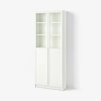 IKEA BILLY / OXBERG B&uuml;cherregal mit Paneel-/Vitrt&uuml;ren