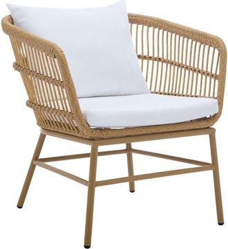 Vente-Unique Fauteuil de jardin en r&eacute;sine tress&eacute;e - Naturel clair - LOUSINI de MYLIA