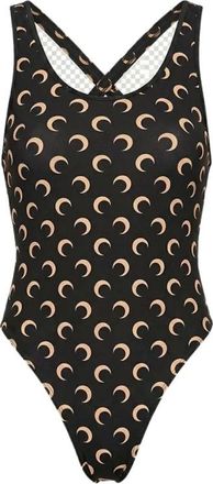 Marine Serre Femme, Maillots de bain, Noir, Taille: 38 FR Maillot de bain une pi&egrave;ce Moon