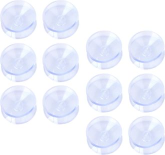 SOLUSTRE 50 St&uuml;ck Doppelseitige Kunststoff Saugnapf Pads Robust rutschfest f&uuml;r Glasplatten und M&ouml;bel Transparent Sto&szlig;d&auml;mpfend Schutz f&uuml;r Tischglas und Spiegel