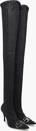 Diesel Overknee-Stiefel D-VENUS TBT Aus Denim Mit Absatz 9,5 cm Diesel