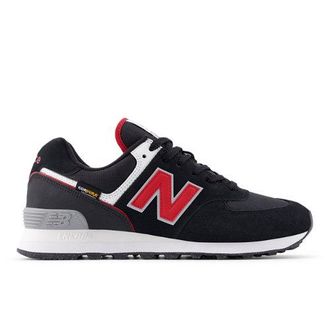 New Balance Unisex 574 in Schwarz/Wei&szlig;, Wildleder/Mesh, Gr&ouml;&szlig;e 37.5