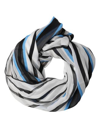 Dolce & Gabbana Mens Multicolor Striped Neck Warmer Wrap Scarf Silk