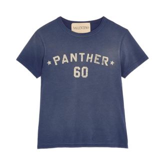 Valentino Blaues Baumwoll-T-Shirt f&uuml;r M&auml;nner - - Tops - Herren - Blau - XL