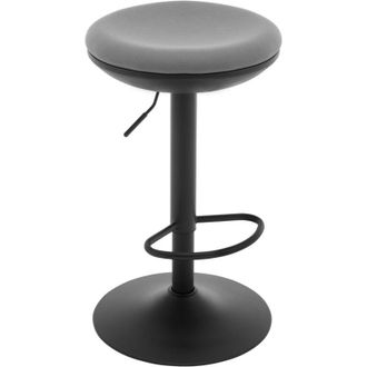 Woltu Woltu - Tabouret Bar Rond, Tabouret Haut, Chaise de Bar Pivotant &agrave; 360&deg;, Tabouret de Cuisine, R&eacute;glable en Hauteur, en Tissu &Eacute;lastique, Gris