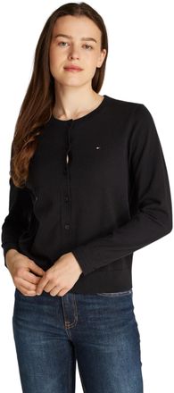Tommy Hilfiger Damen Cardigan Jersey Stitch Elegant, Schwarz (Black), XXS