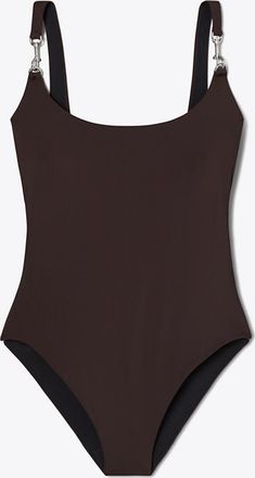 Tory Burch Damen Einschultriger Badeanzug mit Clip