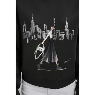 DKNY Dkny, Femme, Sweatshirts et sweats &agrave; capuche, Noir, Taille: 40 FR SweaT-shirt &agrave; Manches Longues New York Girls Trip