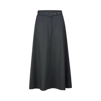 Riani Gari Jupe &eacute;vas&eacute;e avec ceinture &agrave; boucle - Femme - Jupes - Gris - Taille: 40 FR