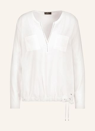 Monari Monari Blusenshirt Im Materialmix Mit Schmucksteinen weiss