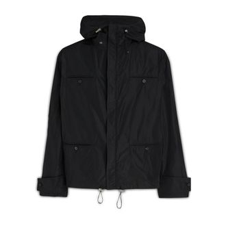 Ferragamo Kapuzenjacke mit Kordelzug am Saum - - Jackets - Herren - Schwarzk - M