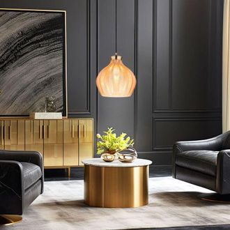 Globo Lighting Lampe suspendue lampe suspendue plafonnier lampe de salle à manger verre doré ambre