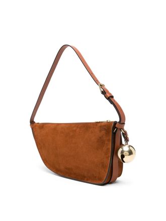 Burberry Womens Suede With Charm Detail Shoulder Bag Brown Bos Taurus