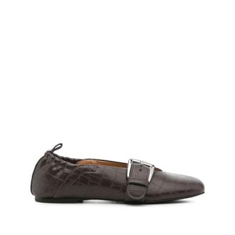 Ganni Ballerina Croco - - Shoes - Damen - Braun - 41 EU