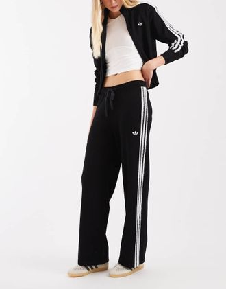adidas Originals Firebird Strick-Trainingshose in Schwarz