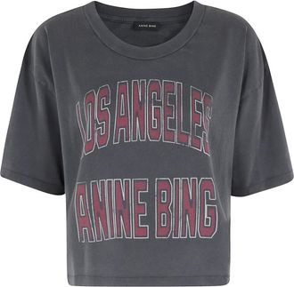 Anine Bing Femme, Tops, Noir, Taille: 40 FR Johnny Cropped Tee