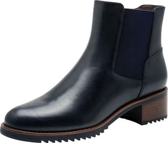 Marco Tozzi Damen Chelsea Boots mit Lederanteil Elegant, Blau (Navy), 40 EU