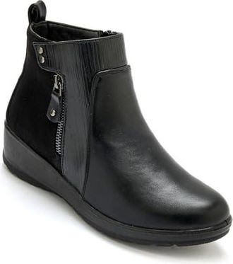 Pediconfort Boots compensées fourrées 2 zips - FEMME - Taille : 37 - Couleur : Noir