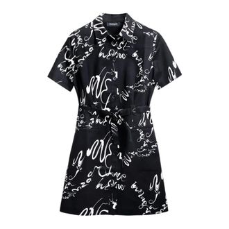 Desigual Lange Kleider Kollektion aus Baumwollmischung - - Dresses - Damen - Schwarzk - M