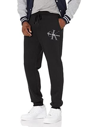 Calvin Klein Mens Monogram Fleece Joggers Pants Pantalon de survtement, Noir, M Homme