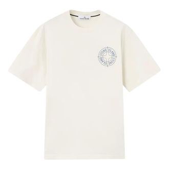 Stone Island Homme, Tops, Blanc, Taille: L T-Shirt Col Rond
