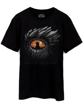 Game of Thrones House of The Dragon Eye T-Shirt Herren Erwachsene schwarzer Top XL