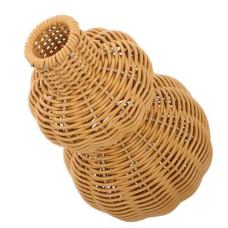 Aboofan Handgefertigte Rattanimitat Vase Vintage Stil Kunststoff Pflanzenhalter f&uuml;r Tischdeko Vielseitige Trockenblumen Vase f&uuml;r Wohnraum