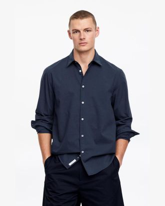 Arket Hemd Aus Baumwolle Und Lyocell -Blau