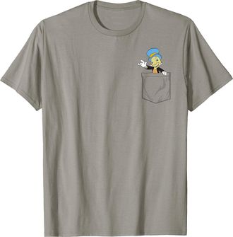 Disney Pinocchio Jiminy Cricket Faux Pocket T-Shirt
