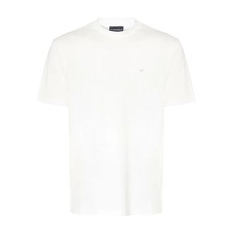 Emporio Armani Homme, Tops, Blanc, Taille: L T-shirt Bianca pour femmes