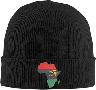 Generic Coupe-Vent Chapeau Hiver OEil dans la Carte panafricaine color&eacute;e de lAfrique Nouveaut&eacute; Bonnet Respirant Ski Bonnets pour Adultes,p&ecirc;cheur,Les Filles