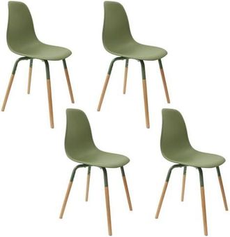 The Home Deco Factory CMP Silla Verde Phenix ESCANDINAVA, Polyester, Mehrfarbig, cm