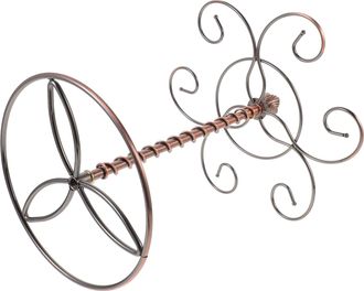 BESPORTBLE Eisen Weinglashalter mit Holzsockel Weinregal zum Aufh&auml;ngen Platzsparender Weinglasst&auml;nder f&uuml;r K&uuml;che und Bar Stabiles Glashalter Gestell f&uuml;r Stilvolle