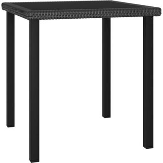 vidaXL Vidaxl - Table &agrave; manger de jardin Noir 70x70x73 cm R&eacute;sine tress&eacute;e