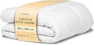 Wendre Couette Légère Été 155x220 cm - Ultra Respirante, Anti-Acarien, Lavable en Machine à 40°C - Microfibre Douce et Aérée - Idéale pour Temps Chaud et Dor