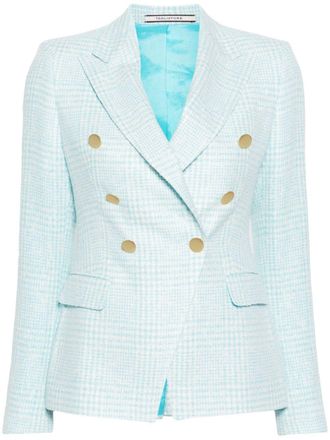 Tagliatore blazer en tweed à boutonnière croisée - Bleu