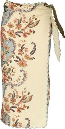 Farm Rio Farm Rio, Femme, Jupes, Beige, Taille: 38 FR Jupe Midi Jaune Beaut&eacute; Boh&egrave;me Beurre