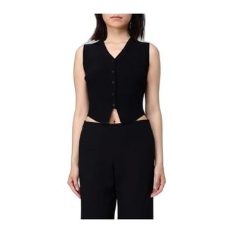 A|X Armani Exchange Gilet en maille de viscose - Femme - Vestes - Noir - Taille: 40 FR