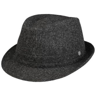 Lierys Chapeau en Laine Shetland Wool Trilby Homme - Made in Italy pour lhiver avec Doublure Hiver Automne-Hiver - XL (60-61 cm) Anthracite