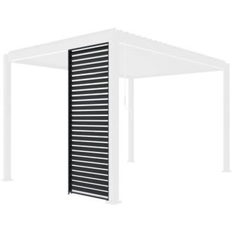 Sweeek Sweeek - Panneau brise vue 100cm pour pergola bioclimatique - Aluminium anthracite - Dimensions L93 x P6 x H238 cm - Installation jusqu&agrave; 3 persiennes