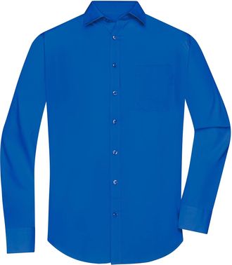 James & Nicholson Herrenhemd Poplin Langarm - Klassisches Hemd mit Brusttasche in gro&szlig;er Farbauswahl | Farbe: royal | Gr&ouml;sse: XXL